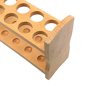 EISCO Wooden Test Tube Rack - Accommodates 12 Tubes, up to 28mm - 10.25" Wide - Premium Polished Beech Wood Construction