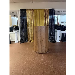 WISPET Black Sequin Backdrop Curtains 2 Panels 2FTx8FT Glitter Drapes Backdrop Sparkle Curtains Photo Backdrop for Halloween Wedding Birthday Bridal Party Decor