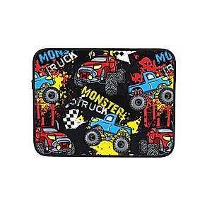 Boy Monster Truck Blue Car 13 inch Portable Laptop Sleeve Compatible with MacBook Air Notebook Computer Case for Men Women College School Students