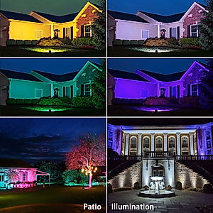 MELPO Led Flood Light 500W Equivalent, RGBW Led Outdoor Lights Colored Floodlight with Remote,50W,5000ML 2700K,120 Colors, Timing, Dimmable, Custom Modes, Landscape Lighting (2 Pack)