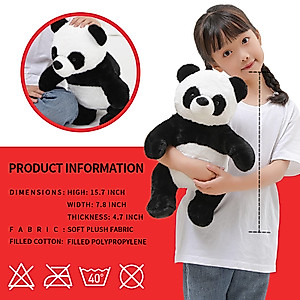 FFxiong 16" Panda Bear Stuffed Animal Plush Toy Cute Soft Body Doll Panda Pillow Kawaii Giant Panda, Gift for Kids Boy Girl Birthday Valentines Christmas