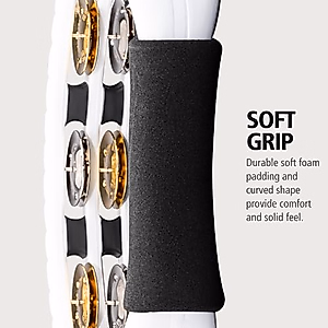 Meinl Percussion Traditional Tambourine, Handheld Half-Moon Shape with Synthetic Frame — NOT Made in China — Double Row Dual Alloy Jingles, 2-Year Warranty (TMT1M-WH)