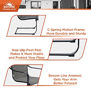 SUNSHINE VALLEY 9 Piece Patio Dining Sets for 8, Outdoor Table and Chairs Set with Extendable Rectangular Patio Dining Table & 8 C Spring Patio Dining Chairs, Outdoor Dining Set for Backyard Deck Lawn