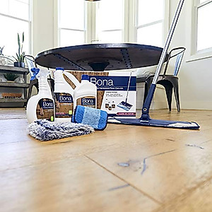 Bona Ultimate Hardwood Floor Care Kit - Includes Microfiber Mop, Hardwood Floor Cleaning Solution and Refill, Hardwood Floor Polish, Microfiber Cleaning Pads, and Microfiber Dusting Pad