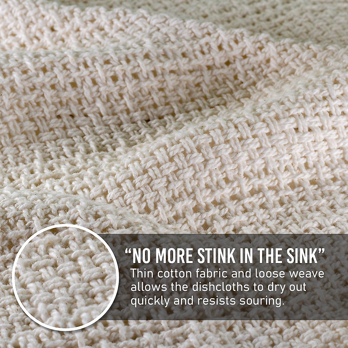 Country Cottons Old Fashion 100% Cotton Dishcloths - Set of 4 Mixed Colors - 4 Natural -11" x 11"