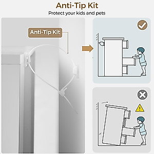 BEWISHOME White Dresser for Bedroom, 6 Drawer Dresser Chests of Drawers with Waveform Fluted Panel, White and Gold Dresser, Modern Wide Dresser Wood dresser for Closet, TV Stand, Hallway, White KCG03W