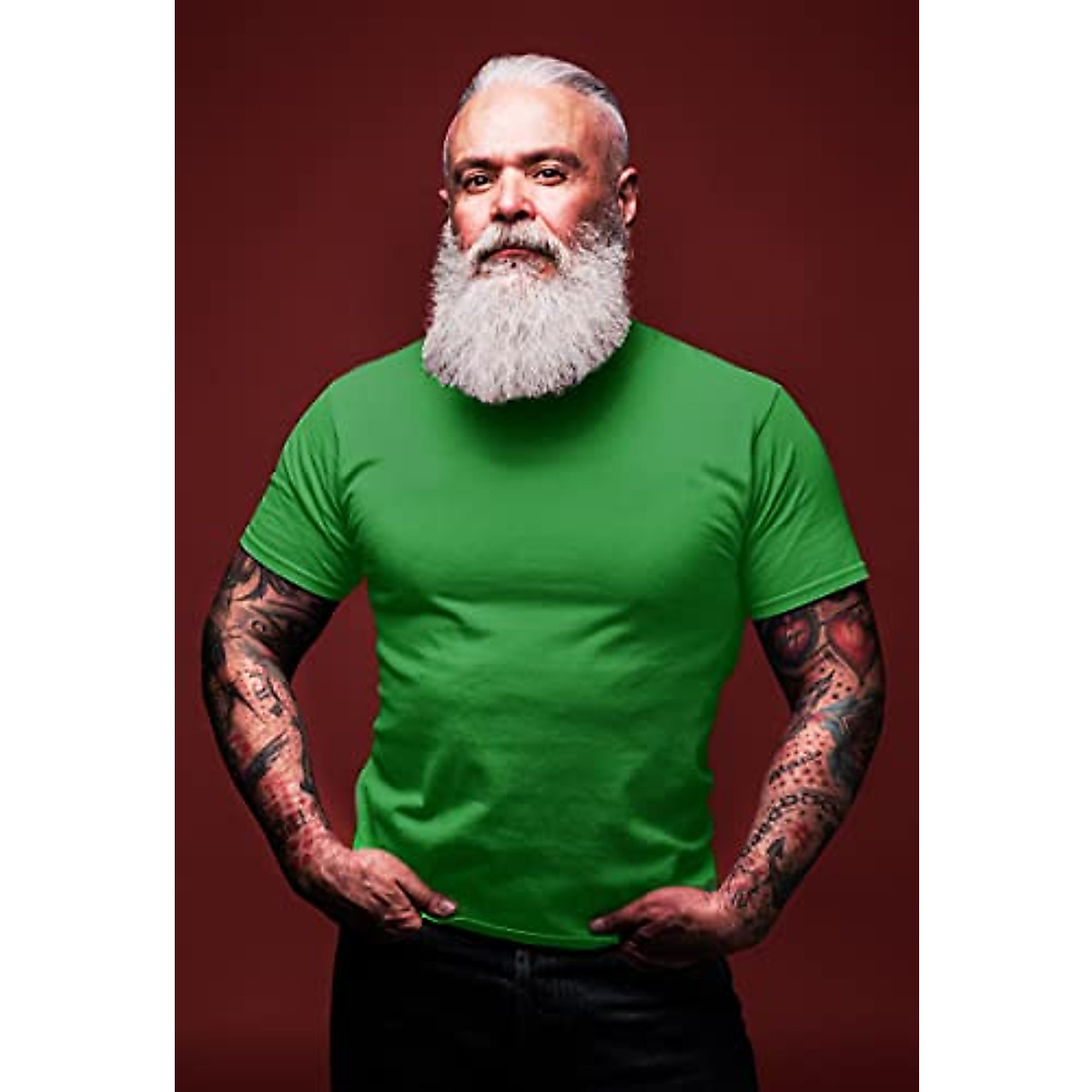 SOCKS'NBULK 12 Pack Mens Cotton Crew Tshirts, Assorted Wholesale Sleeve Tee Shirts (Mix Short Sleeve B, 2X-Large)