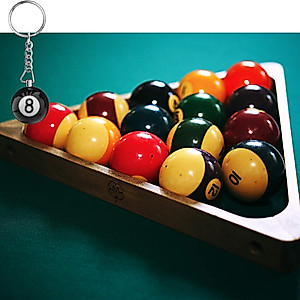 POTIY Billiards Ball Keyring Pool Player Gift Pool Ball Lucky 8 Ball Charm Keychain Gift for Billiards Lover (keychain)