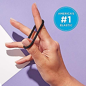 Goody Hair Women's Braided Hair Elastics Black 4mm for Medium Hair, 32 Count (Pack of 1)