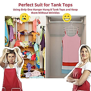 Niclogi Tank Tops Hangers Bra Hangers 4 Pack Space Saving Hanger Metal Folding Closet Organizer for Tank Tops, Cami, Bras, Bathing Suits, Belts