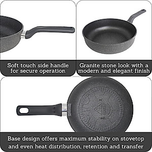 IMUSA 9in Gusto Cast Aluminum Speckled Nonstick Fry Pan with Soft Touch Handle, Gray