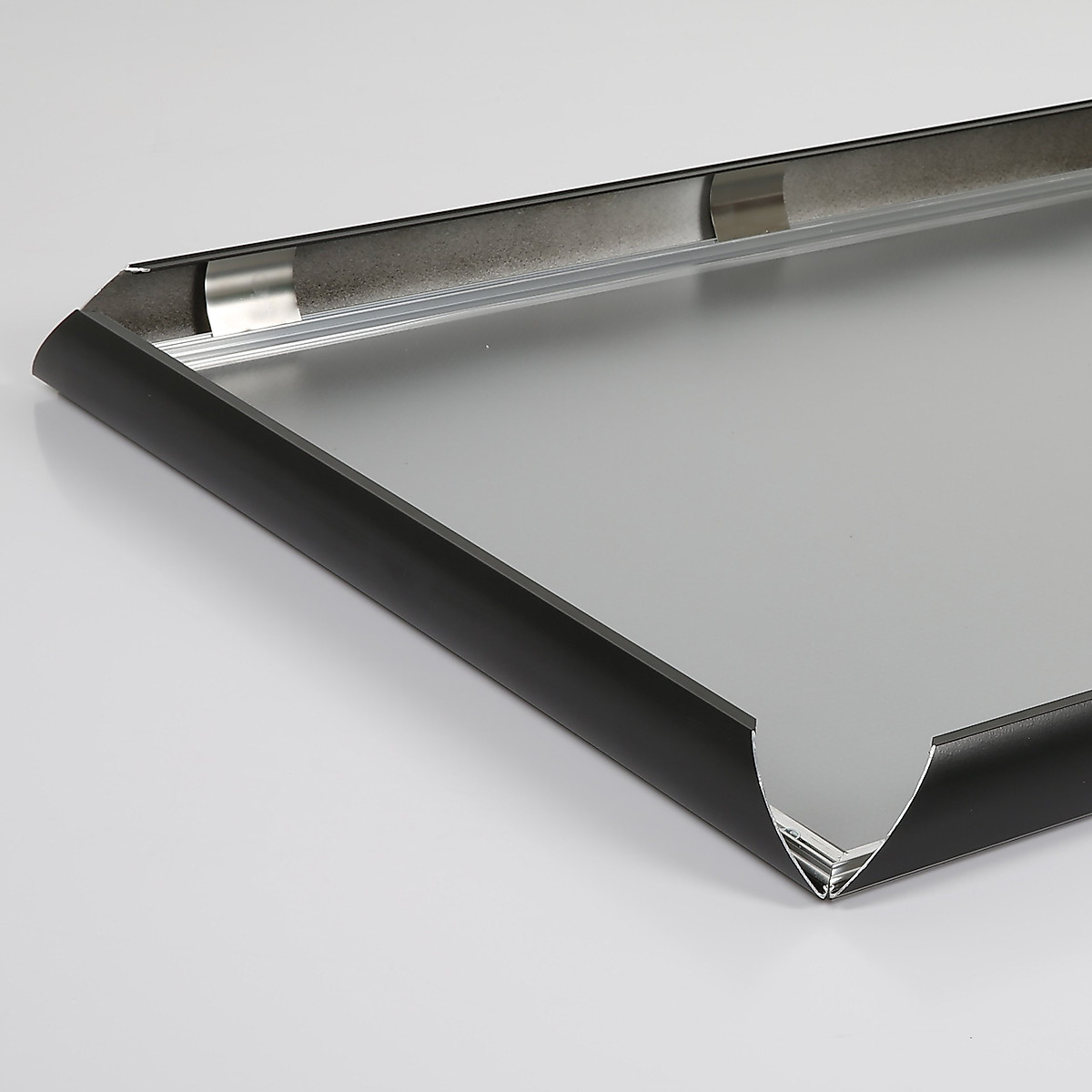 M&T Displays Snap Poster Frame 1.77" Aluminum Profile Front Loading Wall Mounting Photo Picture Document Certificate Sign Holder Mitered Corner Anti Glare Cover (Black, 40x60 in)