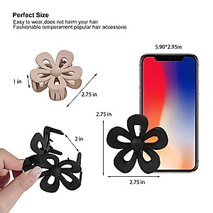 Flower Hair Claw Clip for Women Girls - Cute Matte Flower Non Slip Big Hair Clips for Thick Hair - Strong Hold