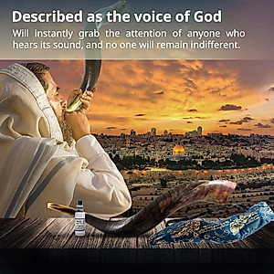 ProShofar Israel Shofar Set, Natural Kudu Horn Shofar, Kosher Shofar Yemenite Traditional Musical Instrument for Jewish Spiritual Ceremonies and Religious Sermons, Made in Israel