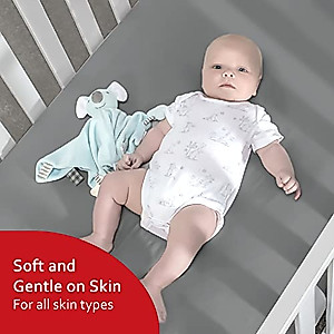 Crib Sheets for Boys or Girls 4 Pack, Fitted Crib Sheet for Standard Size Crib and Toddler Mattresses, Soft and Breathable Crib Sheets Baby Gift Boy Set, White