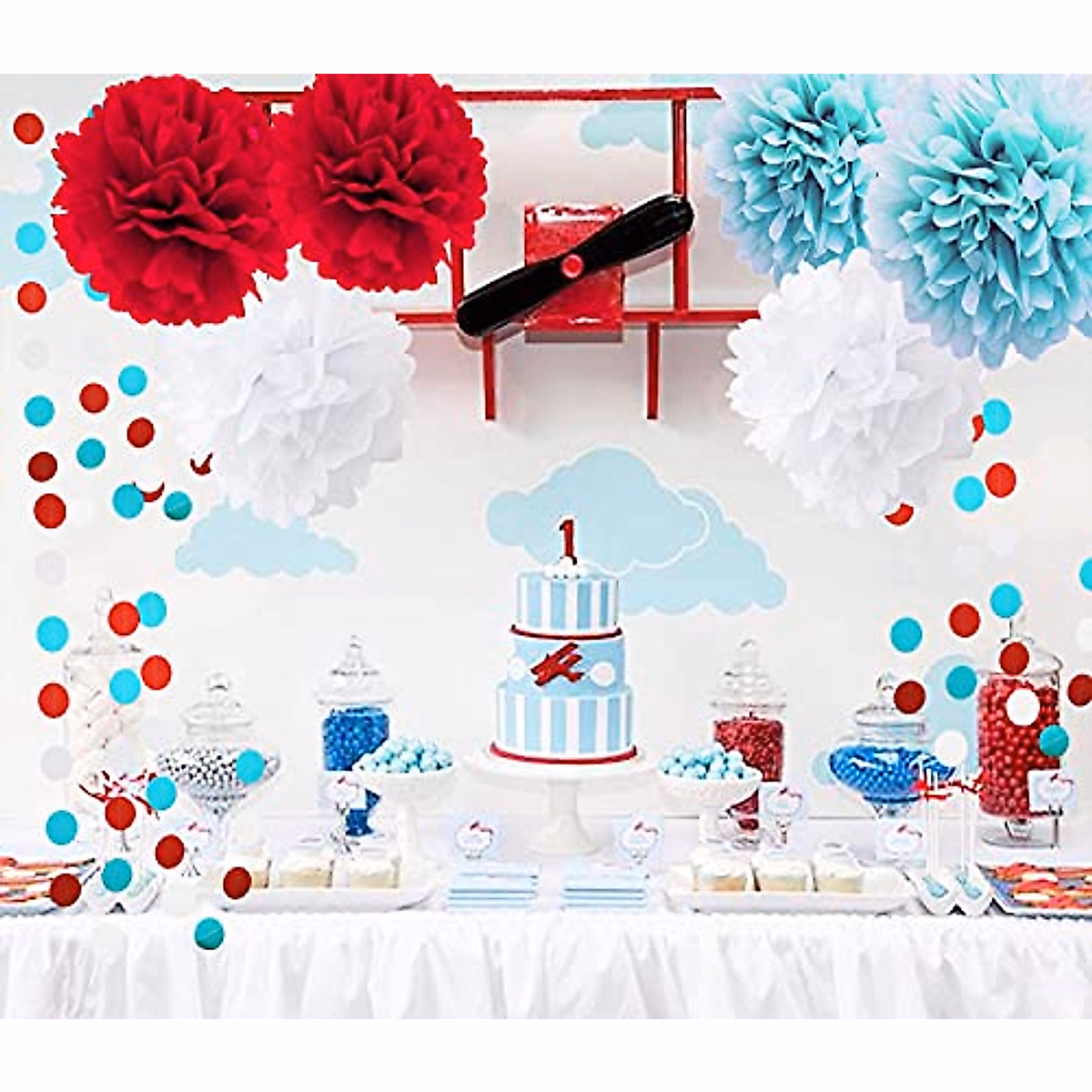 Dr. Seuss Party Decorations Cat in The Hat Thing 1 and Thing 2 Baby Shower Decorations//Dr Seuss Cat in The Hat 1st Birthday Party Supplies/Airplane Party Decor/2023 Nurse Graduation Decorations
