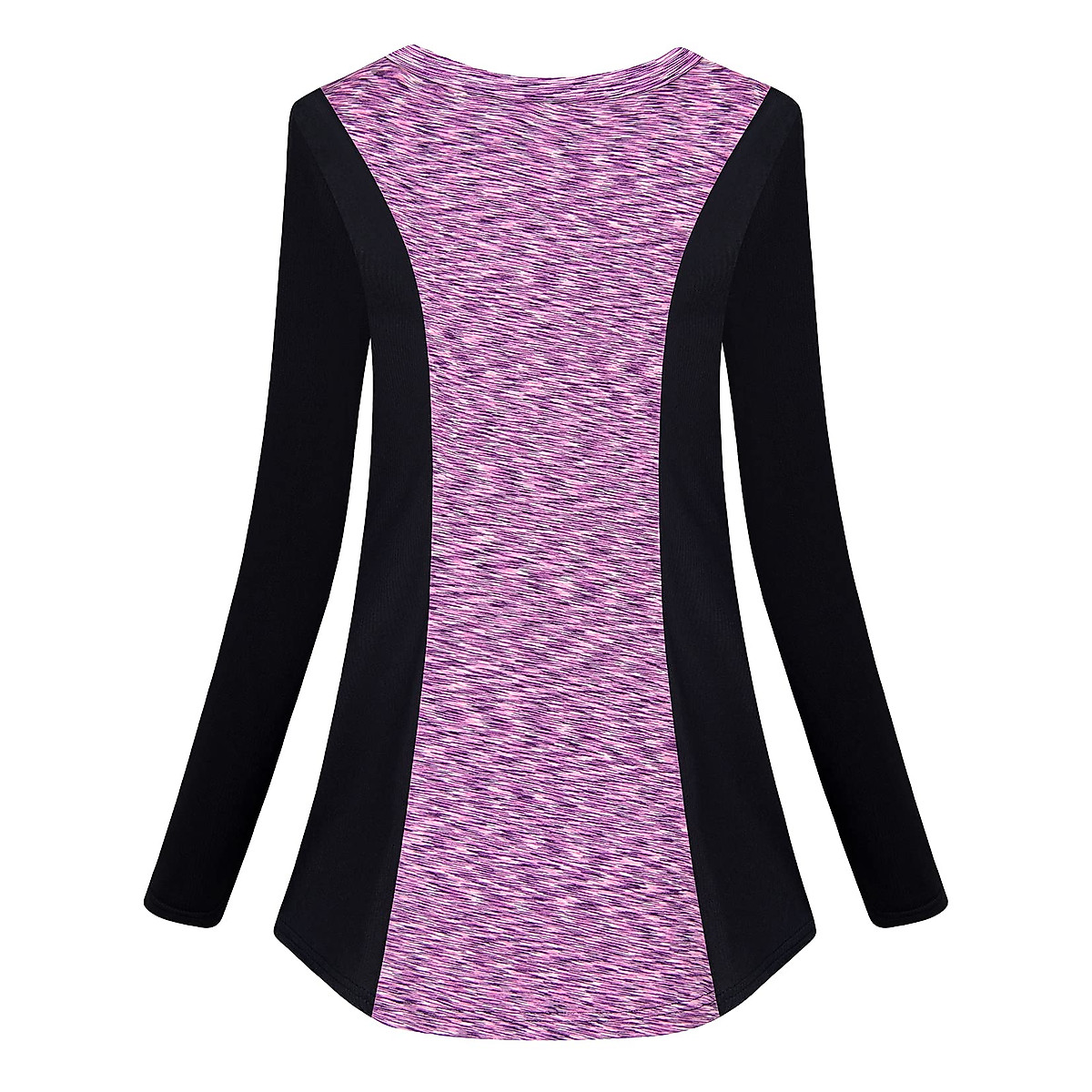 AxByCzD Gym Shirts for Women Long Sleeve Crew Neck Color Block Loose Fit Yoga Running Jogging Hiking Golf Workout Tops Pink X-Large