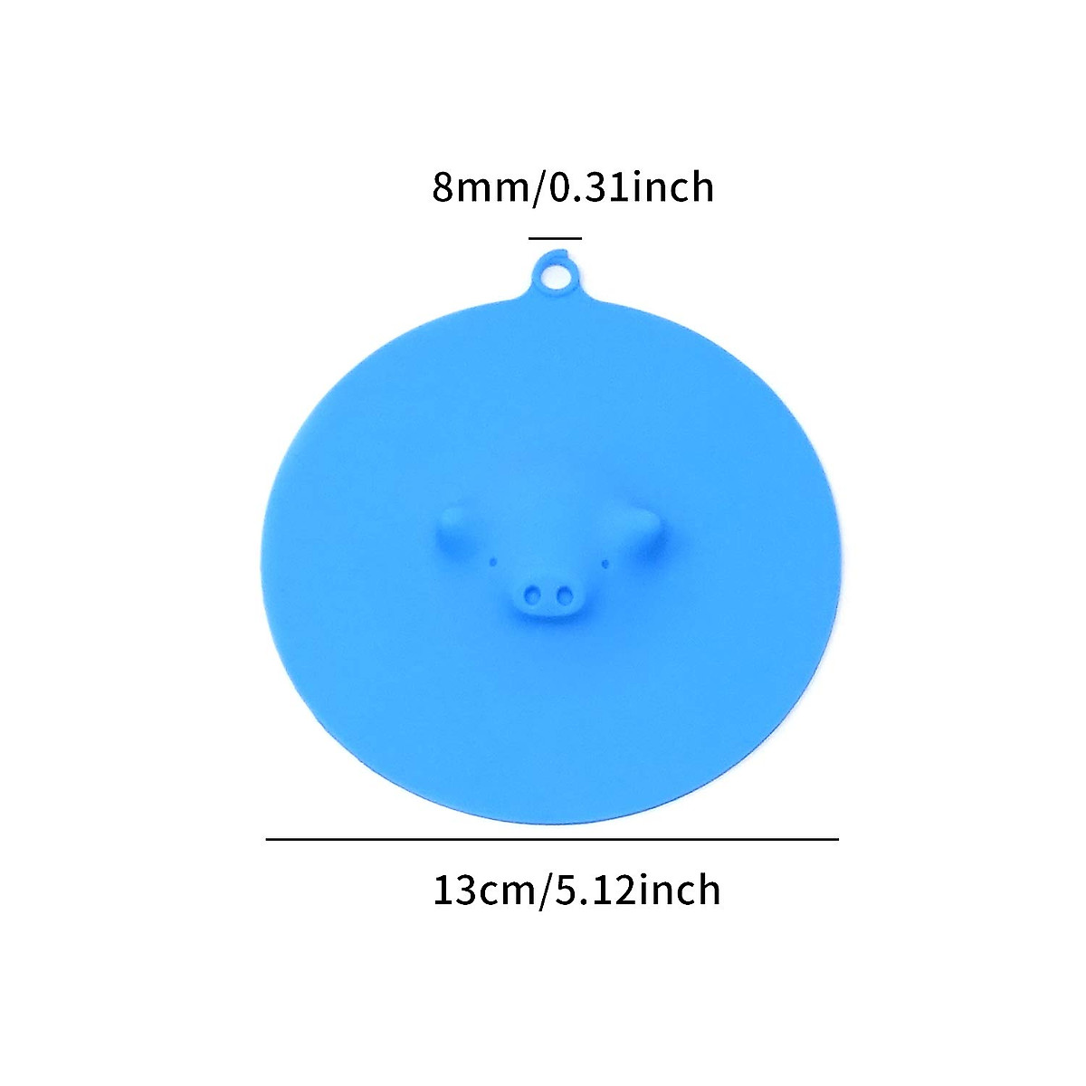 Honbay 5PCS 13cm/5.12inch Cute Swimming Piggy Anti-dust Silicone Cup Lids Mug Cover with Hanging Loops