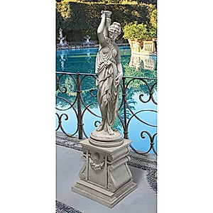 Design Toscano KY799519 Dione The Divine Water Goddess Greek Garden Statue, 39 Inch, Grande, Antique Stone