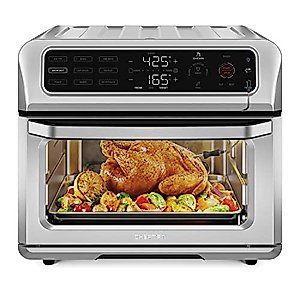 Chefman Air Fryer Toaster Oven Combo with Probe Thermometer, 12-In-1 Stainless Steel Convection Countertop, 10 Inch Pizza, 4 Slices of Toast, Cooking, Baking, Toasting, Roaster Oven Airfryer 20QT