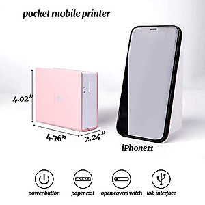 Phomemo Mini Bluetooth Sticky Printer M02 Thermal Inkless Pocket Printer, Portable Hand-held Small Printers, Compatible with iOS, Android for Travel, Note, to-do List, Journal, Planner, Scrapbook