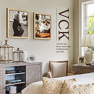 VCK 16x20 Poster Frames for Wall - 3 pack, Beige Natural Solid Wood Picture Frame, Exclusive Wood Grain