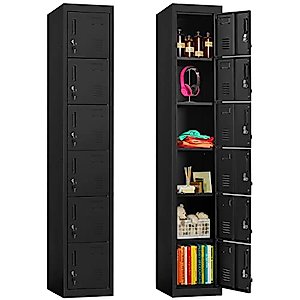 INTERGREAT Metal Locker for Office Storage Locker Employees Locker for School Gym Lockers Corridor Locker 6 Tier 6 Door
