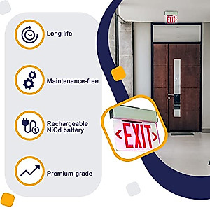 Ciata Led Exit Sign, Light up Exit Sign, Emergency Lighting Exit Sign, Single Face Edge Lit Emergency Exit Lights with Battery Backup, Exit Light, Clear Panel Wall Mount Red Illuminated Exit Sign