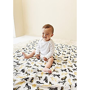 Mud Pie Labrador Retriever Print Muslin Baby Swaddle Blanket, 1 Piece