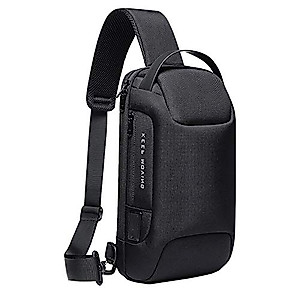 Voohek Sling Bag Backpack Cross Body Waterproof Anti-Theft Shoulder Daypack with USB Charging Port, Black