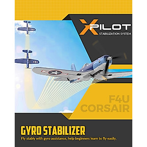 VOLANTEXRC RC Plane for Beginners, 4CH WWII RC Airplane F4U Corsair with Aileron, 2.4Ghz Remote Control Plane with Xpilot Self Righting&One Key Aerobatic&Upgraded Canopy (761-8V2 RTF)