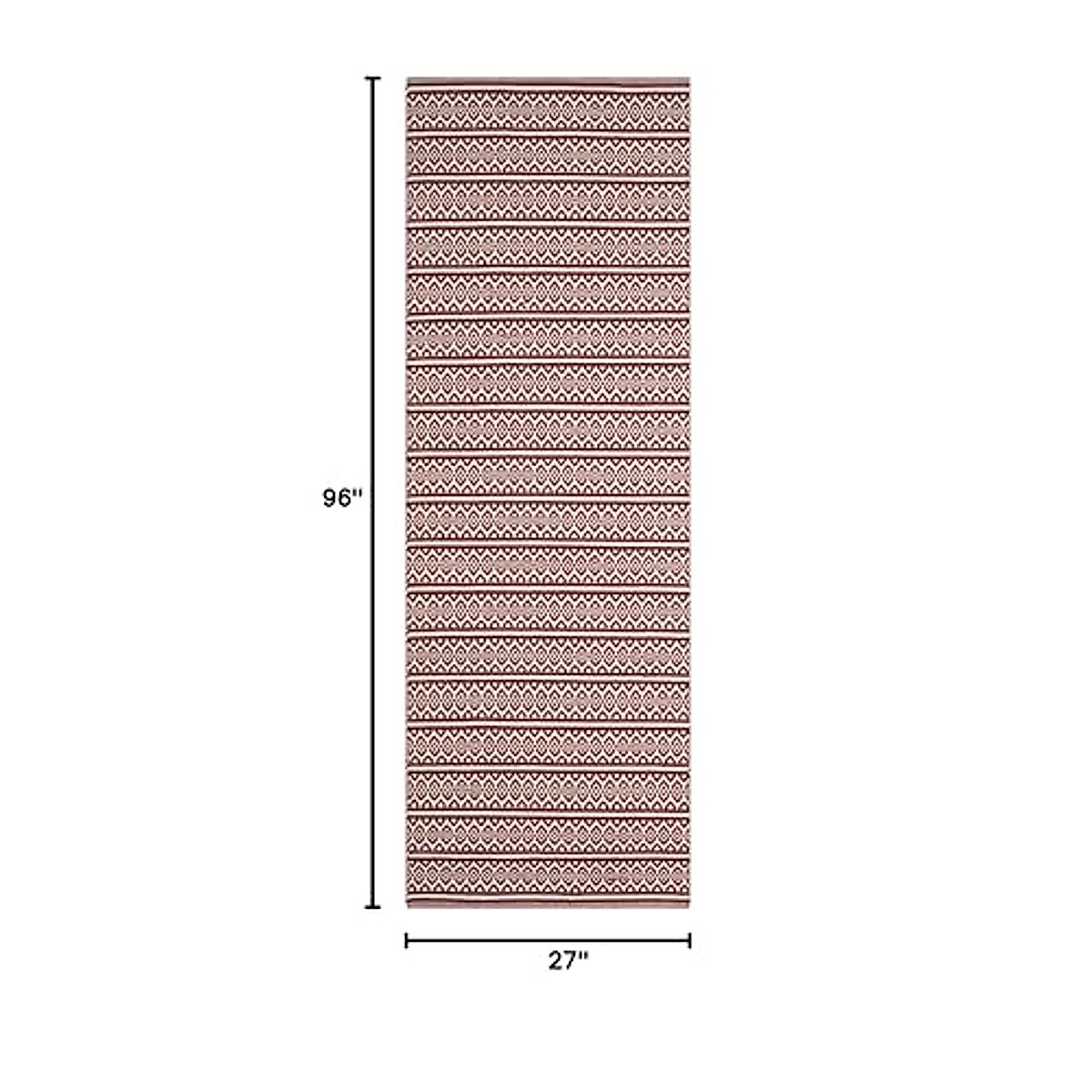 SAFAVIEH Montauk Collection Runner Rug - 2'3" x 8', Ivory & Red, Handmade Flat Weave Boho Farmhouse Cotton, Ideal for High Traffic Areas in Living Room, Bedroom (MTK341C)
