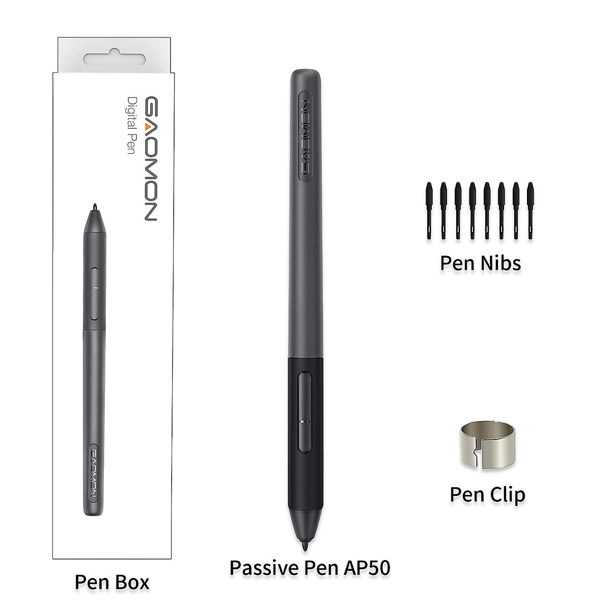 GAOMON ArtPaint AP50 Battery-Free Stylus with 8192 Levels Pen Pressure Only for PD1161/PD1561 /PD156 Pro Pen Display