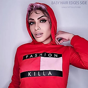 Fake Edges Baby Hair Temporary Tattoo Side Bang Stickers,2 Styles Popular Waterproof Fake Hair Fringe Edge Tattoo Stickers, Novelty Wig Natural Fashion Look Beauty Diy Hair Curler For Women Girls