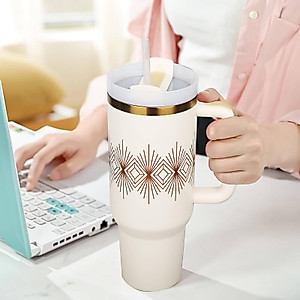 QXV 30 oz Tumbler with Handle and Straw Lid Insulated Reusable Stainless Steel Water Bottle Travel Mug Iced Coffee Cup Travel Mug for Hot and Cold Beverages, BPA-Free, 100% Leakproof Bottle