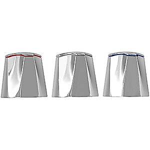 Avalon Plumbing Supply Tub and Shower 3 Piece Replacement for Price Pfister Modern Style Verve Repair Kit Handles, 12 Spline Broach, Set of Hot, Cold and Diverter, Polished Chrome