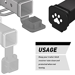 UTSAUTO Trailer Hitch Cover 2 Inch Paw Prints Tow Trailer Hitch Cover Plug Insert Receiver Tube Cover with Bracket Fits for Jeep Dodge Ram Porsche Mercedes Benz GMC N1ssan Toy0ta Chev Truck 1Pack