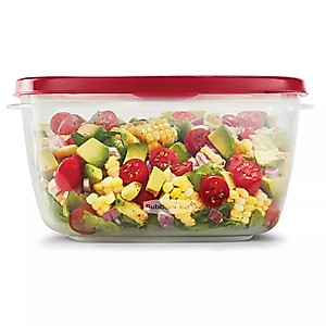 Rubbermaid Easy Find Lids Food Storage Container, 14 Cup, Red 2 Pack