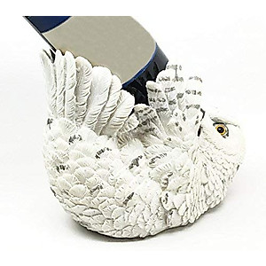 Ebros Wisdom of The Tundra Forest Beautiful Mystical Snowy Owl Wine Bottle Holder Figurine Storage Rack for Rustic Wildlife Decor Ideal for Cabin Lodge Country Design Decorative Party Hosting Kitchen