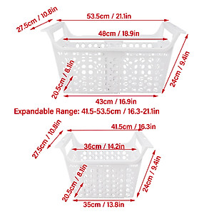 TOPINCN Freezer Storage Organizer Baskets with Handle PP Chest Freezer Basket Expandable Deep Freezer Organizer Bin Heavy Load Chest Freezer Accessory for Kitchen (L)