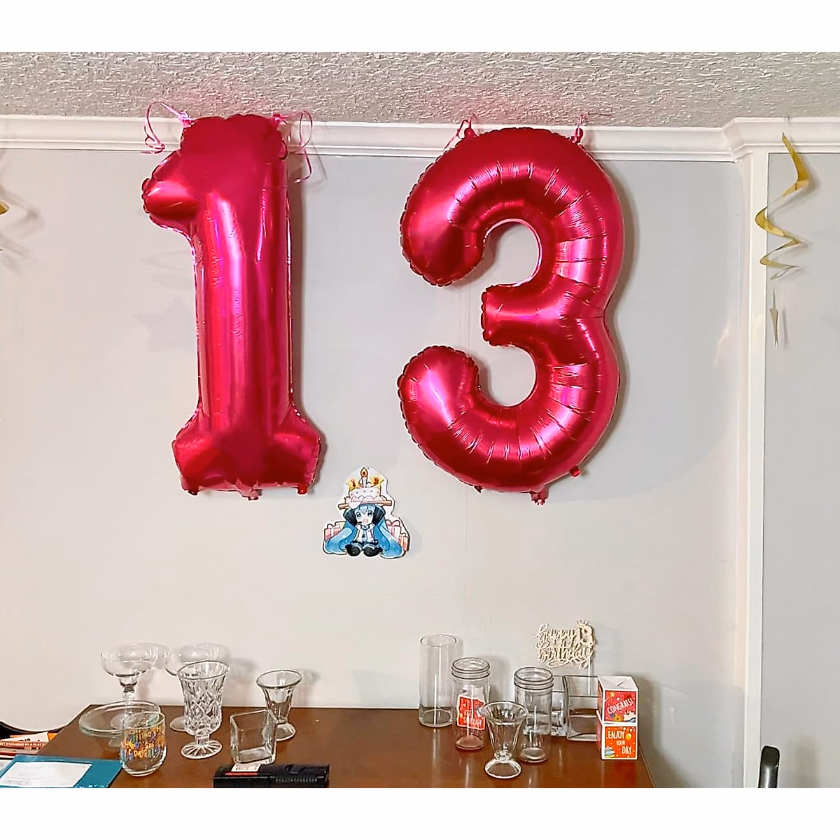 1 Balloon Number 40 Inch Hot Pink Party Decorations, One Balloon 1st Birthday, Huge Giant Balloons Foil Mylar Number Balloons For Wedding, Bridal Shower