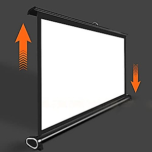 LISSY Portable Projector Screen 30/40/50 Inch Mobile Tabletop Projection Screen Manual Pull Up HD Screen for Travel Camping Business Home Cinema (Size : 40inch-16:9)