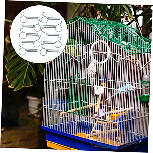 Balacoo 10 Pcs cage Door Spring Hook Critter Nation cage Metal Clothes Hanger Finger Spring latches Metal Hangers cat cage latches Birds cage Hook Stainless Steel Guinea Pig Dedicated