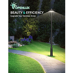 OPENLUX LED Post Top Light ETL DLC Listed 150W 120W 90W Adjustable Outdoor Pole Lights with Photocell IP65 Waterproof Post LED Fixture 5000K for Garden Yard Street Lighting