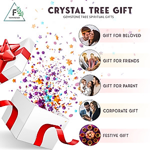 FASHIONZAADI 7 Chakra Tree - Crystal Bonsai Tree - Spiritual Decor - Spiritual Gemstones - Sculptures Home Decor - Crystal Gifts - Gemstone Tree - Tree of Life Decor - Desk Decorations