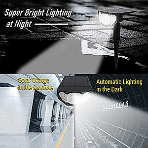 Solar Spotlights Outdoor Solar Landscape Lights Dusk to Dawn Outdoor 19 LED 2-in-1 Adjustable Solar Uplights Outdoor Solar Wall Lights Outdoor for Yard Garden Driveway Walkway Cold White