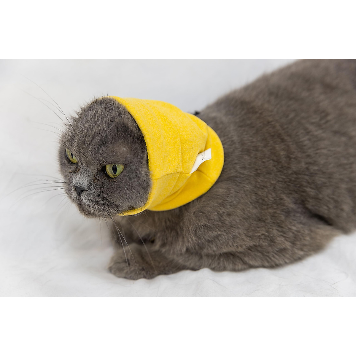 DDFS Cat Hematoma Ear Wrap,Cat No Flap Ear Wrap Anxiety & Stress Relief - No Flap Ear Wrap for Cats Yellow S