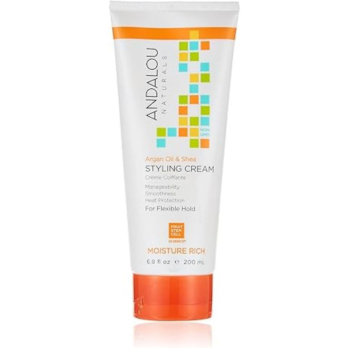 Andalou Naturals Styling Cream Ounces, Argan Oil & Shea, 6.8 Fl Oz
