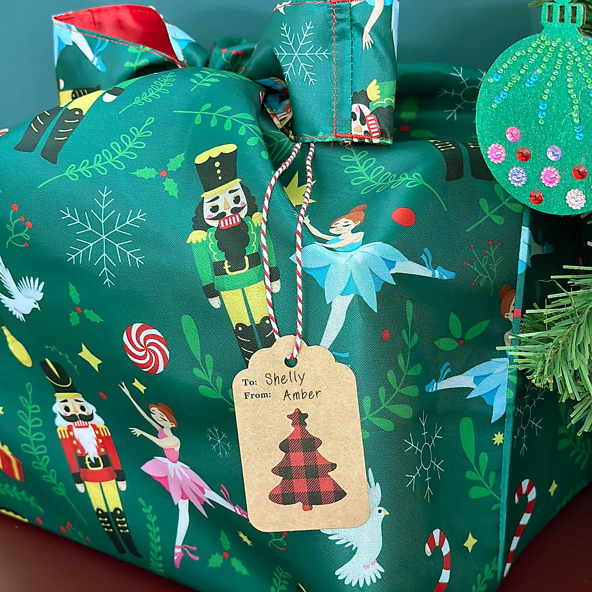 Wrapables Christmas Holiday AllyBag Collection Reusable Shopping Bag, Nutcracker Green