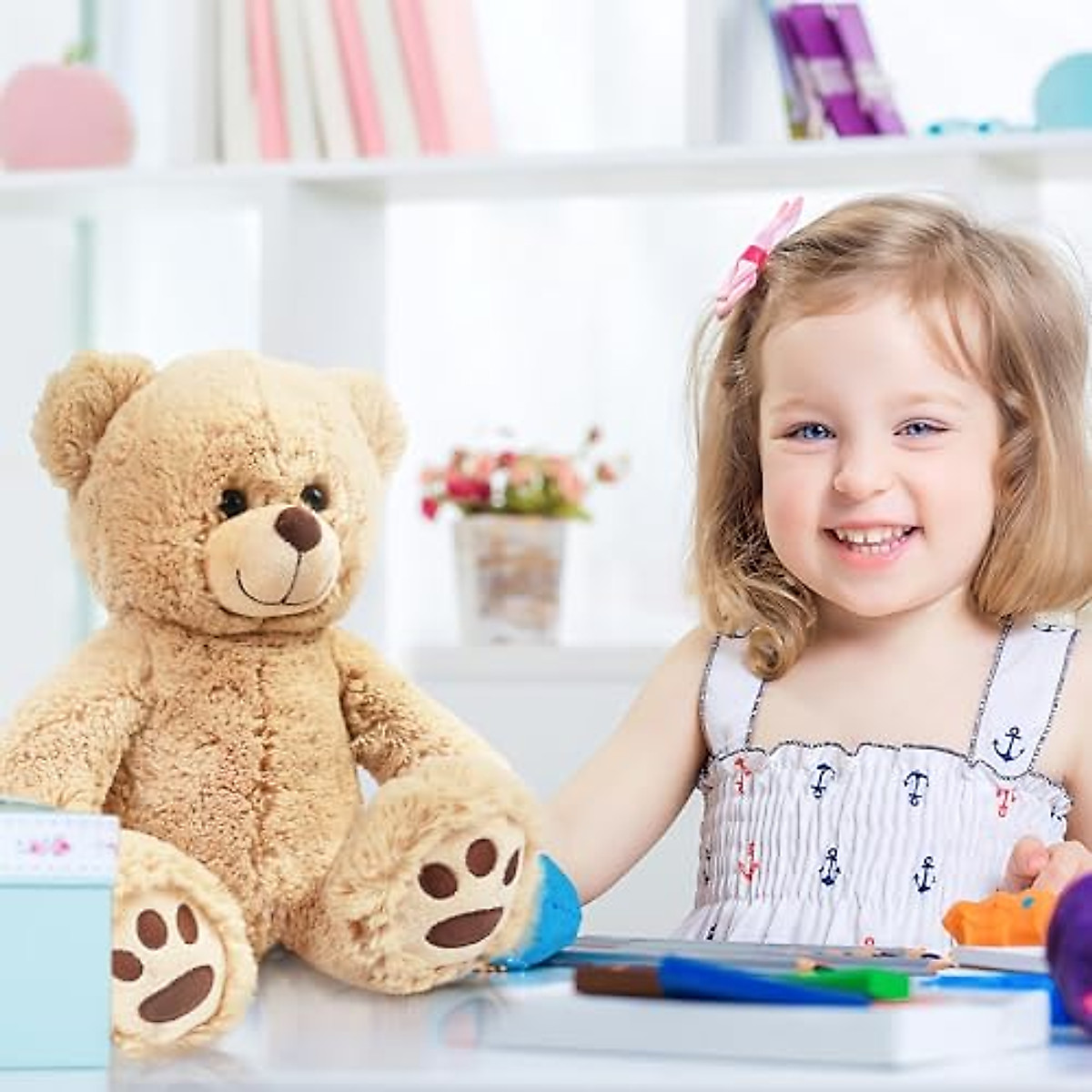 LotFancy Teddy Bear Stuffed Animal, 12 inch Brown Teddy Bear Plush Toy, Valentines Day Gifts for Girlfriend, Birthday for Kids